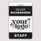 Employee Name Tag Custom Business Logo Staff Badge | Zazzle