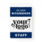 Employee Name Tag Custom Business Logo Staff Blue Badge | Zazzle