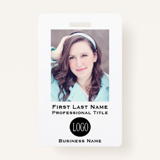 Employee Name Tags ID Badges Tag Badge White | Zazzle
