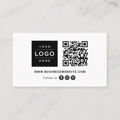 Employee Name with Company Logo QR Code Business Card | Zazzle