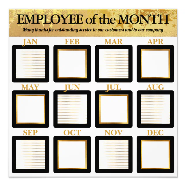 Employee of the month 4x4 photos office display photo print | Zazzle