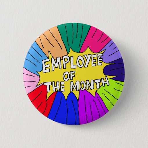 Employee of the month badge boss pin workers star | Zazzle