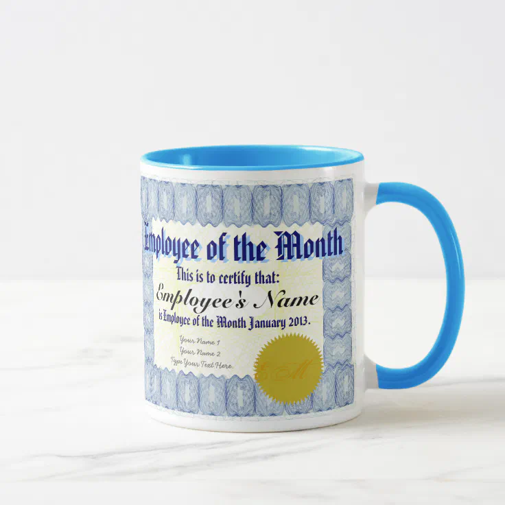 Employee of the Month Certificate Mug | Zazzle