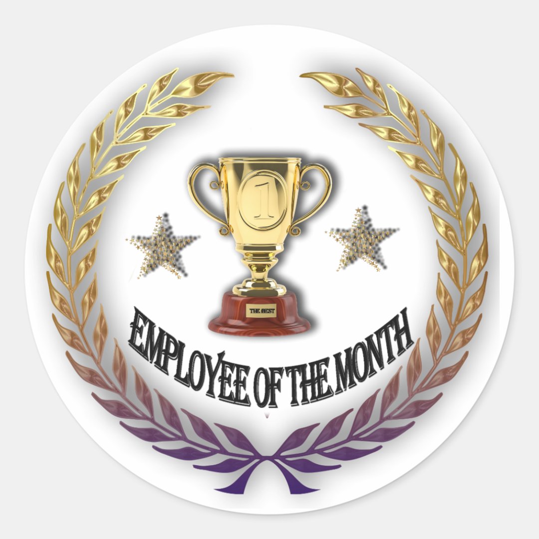 employee of the month classic round sticker | Zazzle