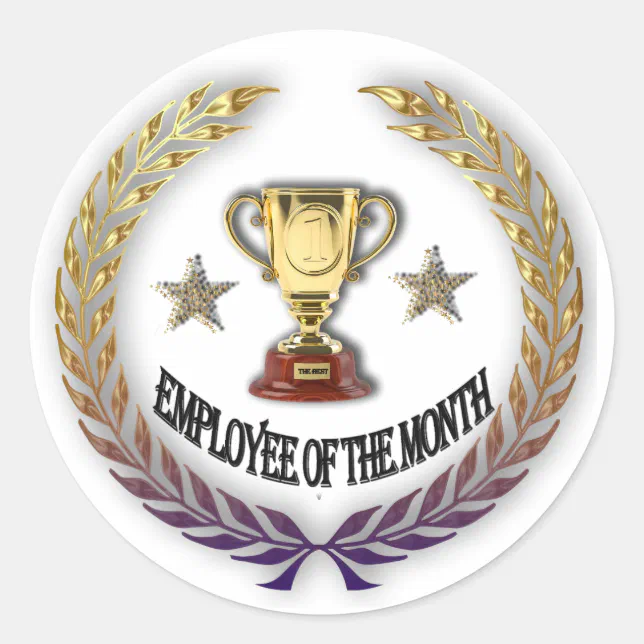 employee of the month classic round sticker | Zazzle