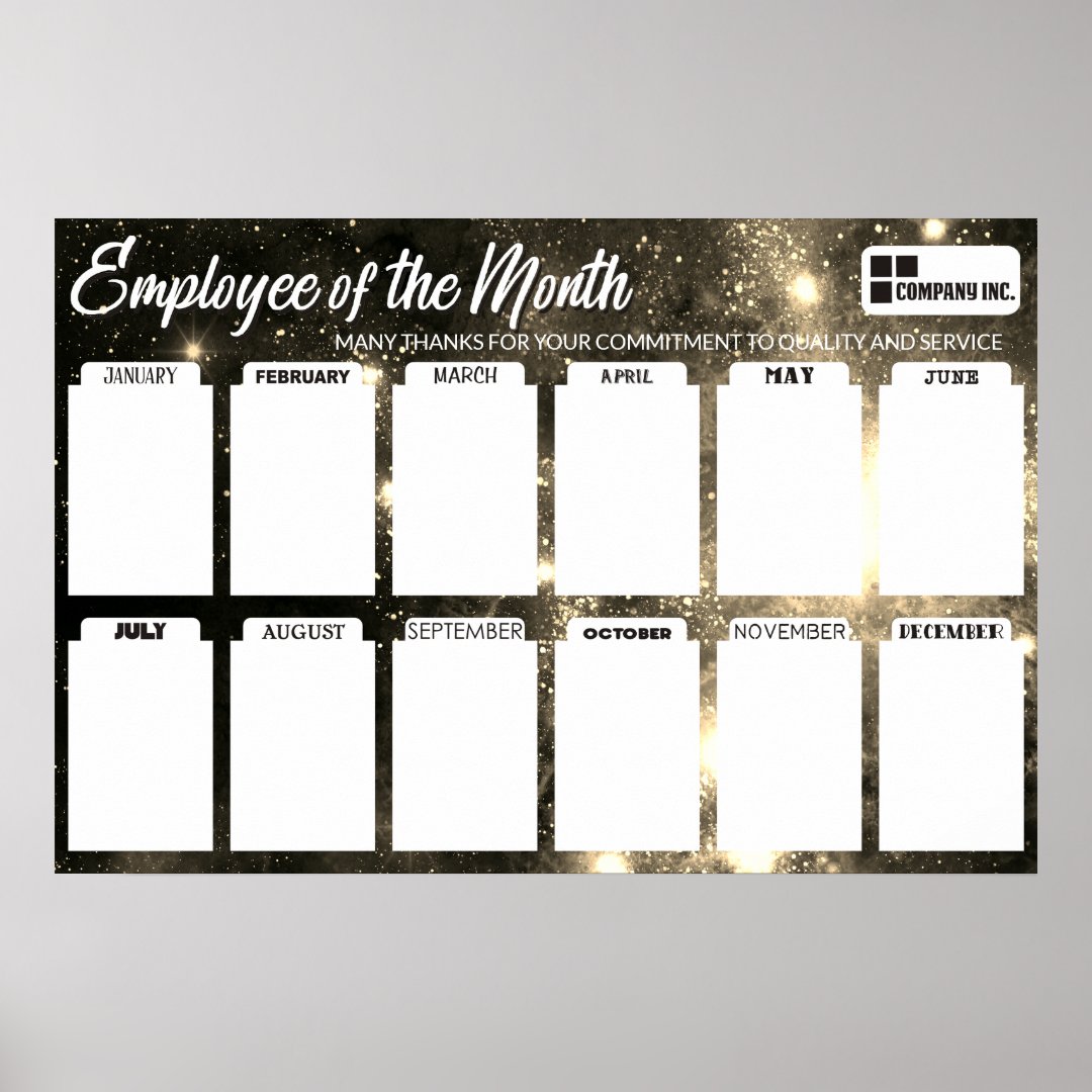 employee of the month display for 4x6 photos poster | Zazzle