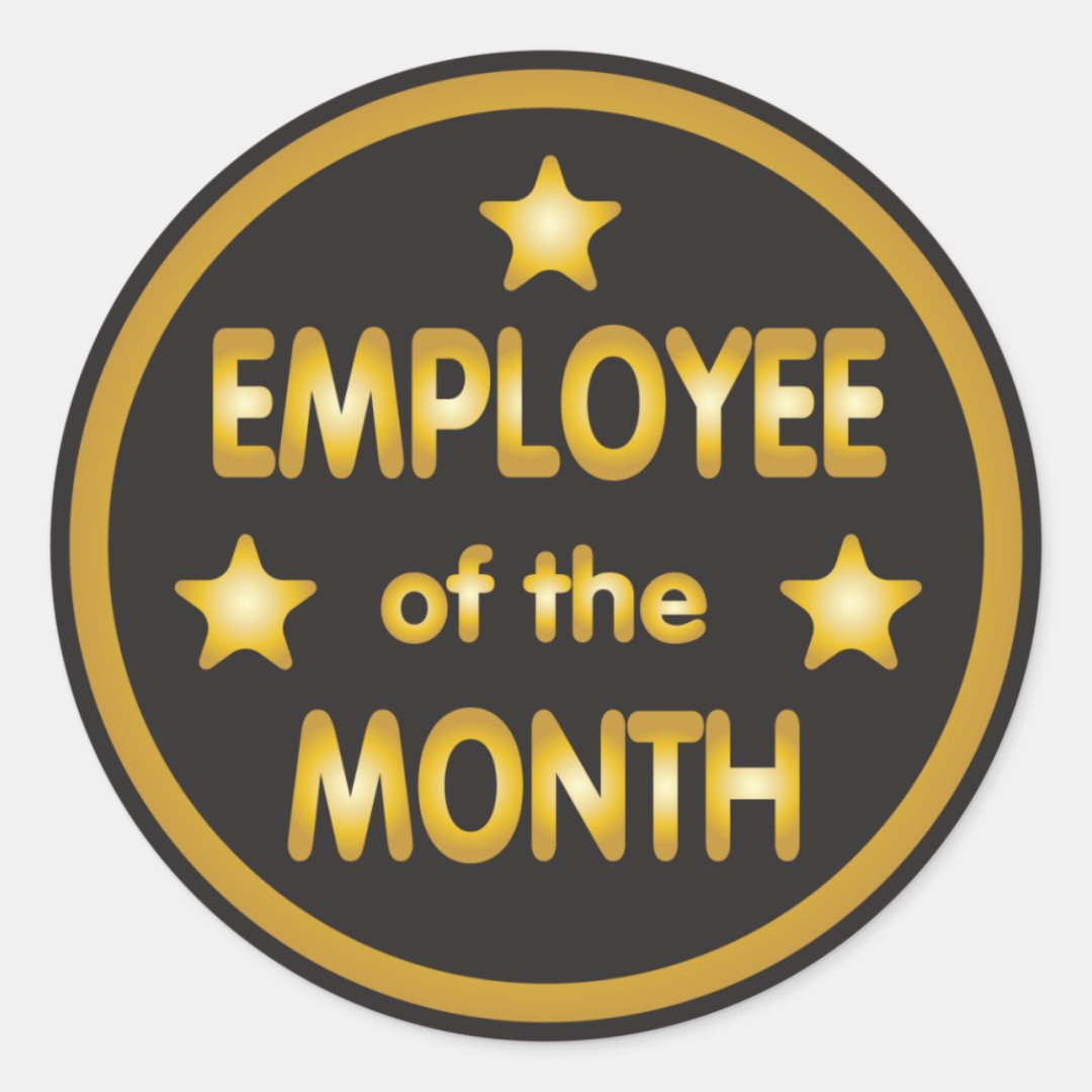 Employee of the Month Gold Classic Round Sticker | Zazzle