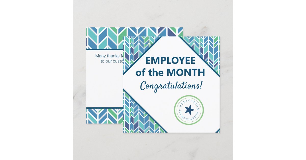 Employee of the month recognition award card | Zazzle