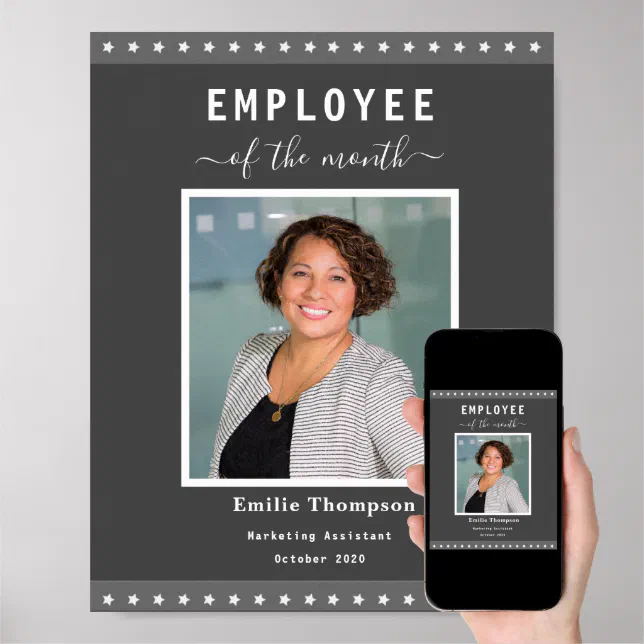 Employee of the Month recognition office worker Po Poster | Zazzle