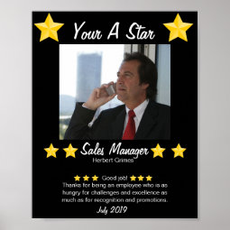 Employee of the month star employee poster | Zazzle