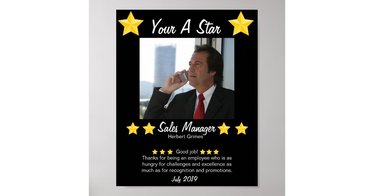 Employee of the month star employee poster | Zazzle