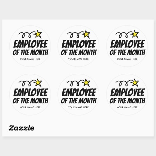 Employee of the month stickers | Zazzle