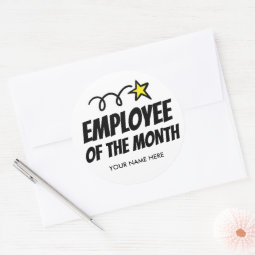 Employee of the month stickers | Zazzle