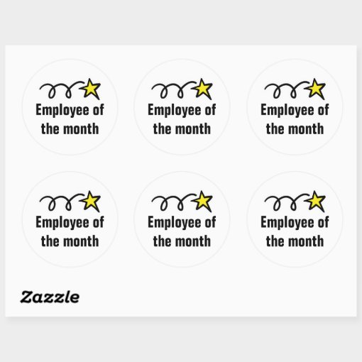 Employee of the month worker appreciation stickers | Zazzle