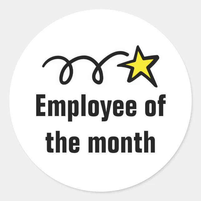 Employee of the month worker appreciation stickers | Zazzle