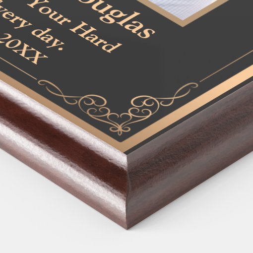 Employee of the Year custom Photo | Golden frames Award Plaque | Zazzle