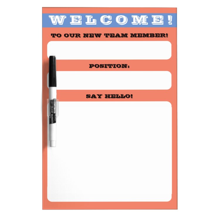 Employee onboarding welcome message display dry erase board | Zazzle