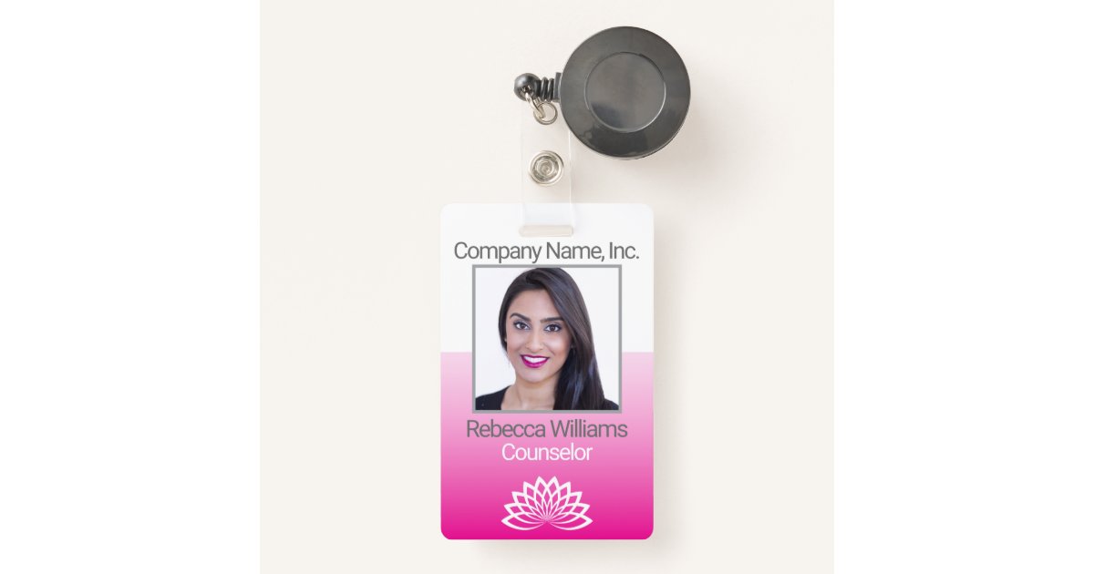 Employee Photo Badge - Pink | Zazzle