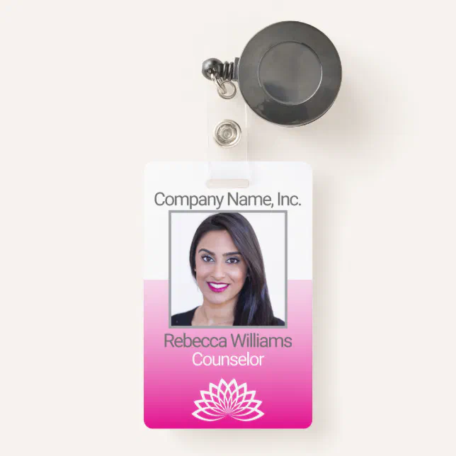 Employee Photo Badge - Pink | Zazzle