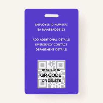 EMPLOYEE PHOTO BADGE QR Code Barcode Baker Donuts | Zazzle