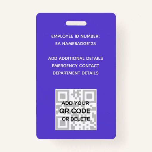 EMPLOYEE PHOTO BADGE QR Code Barcode Baker Donuts | Zazzle