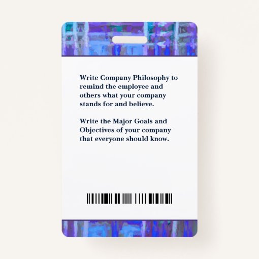 Employee Photo Bar Code Logo ID Business Badge | Zazzle
