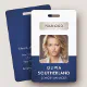 Employee Photo Company Logo Navy Security ID Badge | Zazzle