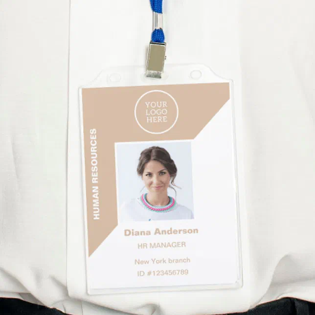 Employee Photo ID Company logo Security Badge | Zazzle