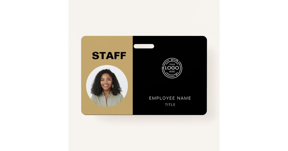 Employee Photo ID Company Logo Staff Badge | Zazzle