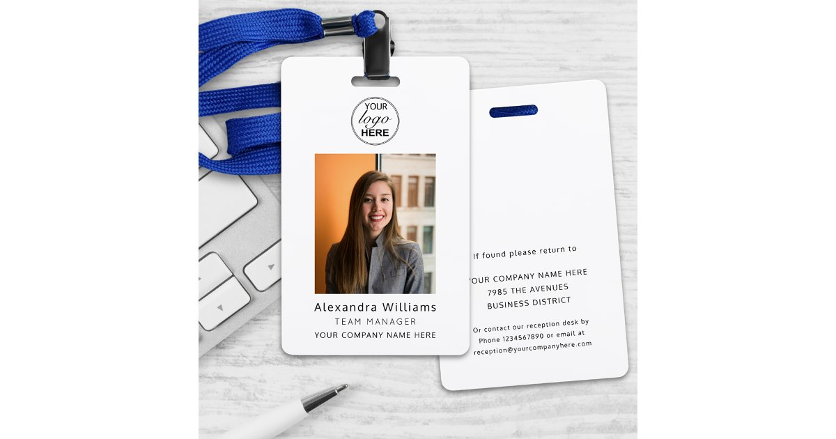 Employee photo ID Company Security Badge | Zazzle