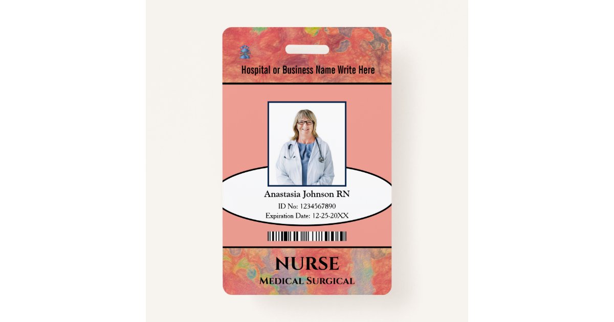 Employee Photo ID Identification Business Custom Badge | Zazzle