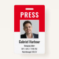 Employee Photo ID Journalist Press Pass Badge | Zazzle