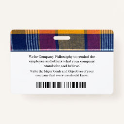 Employee Photo Logo Bar Code ID Card Badge | Zazzle