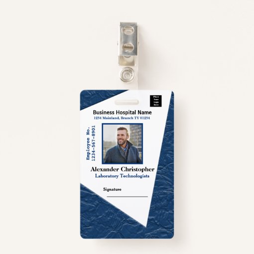 Employee Photo Logo Name Custom Hospital ID Badge | Zazzle