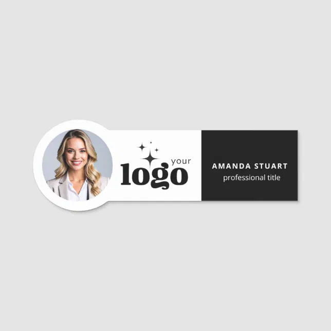 Employee Photo Magnetic Business Name Tag Badges | Zazzle