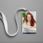 Employee Photo Name and Title QR Code Badge | Zazzle