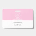 Employee Photo Name Company logo Pink Security Badge | Zazzle