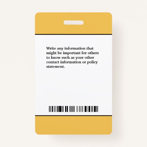 Employee Photo Name Logo Bar Code ID Card Custom Badge | Zazzle