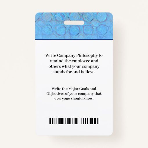 Employee Photo Name Logo ID Card Bar Code Custom Badge | Zazzle