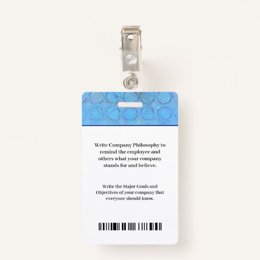 Employee Photo Name Logo ID Card Bar Code Custom Badge | Zazzle