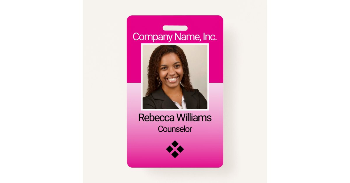 Employee Picture Badge - Pink | Zazzle