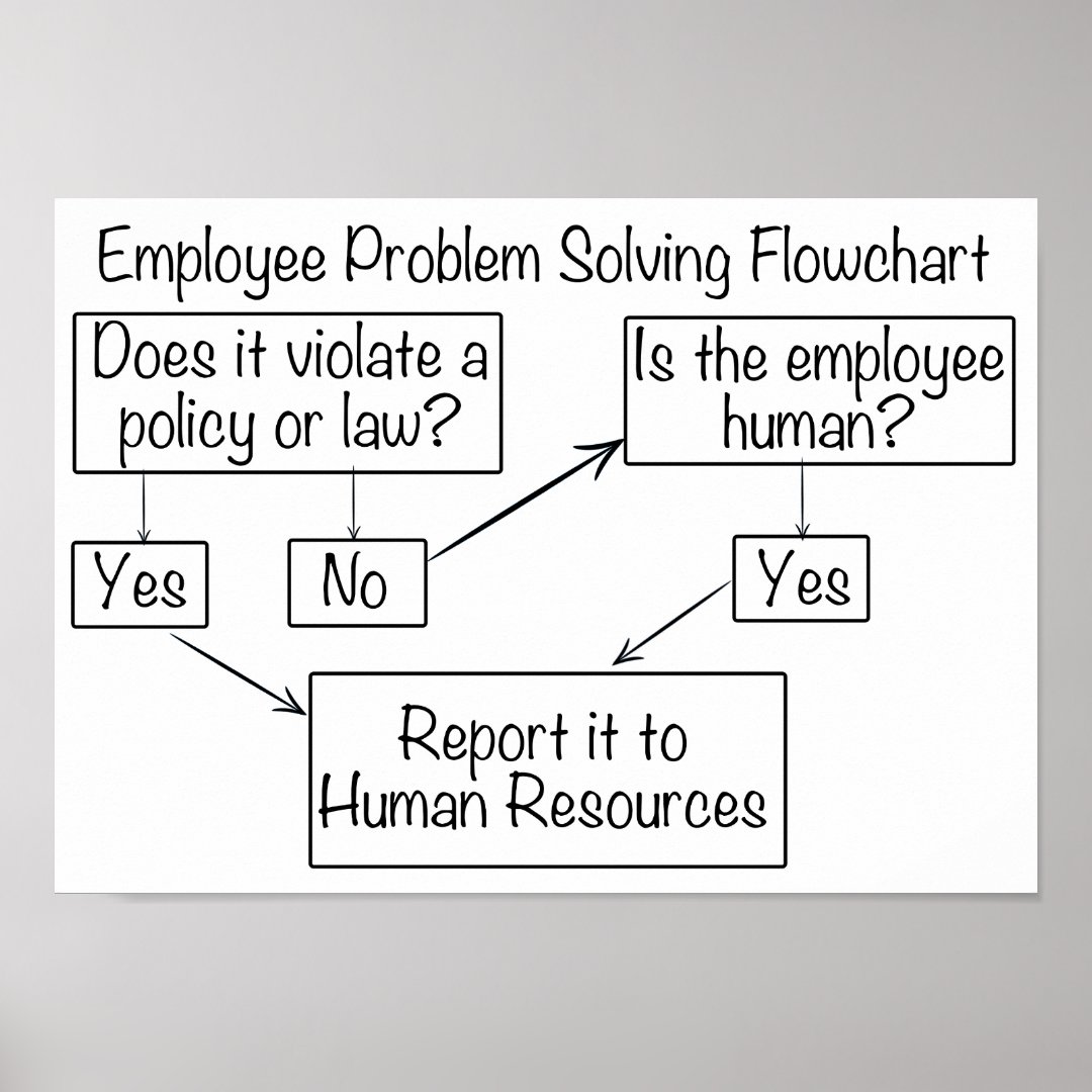 Employee Problem Solver Human Resource Flow Chart | Zazzle