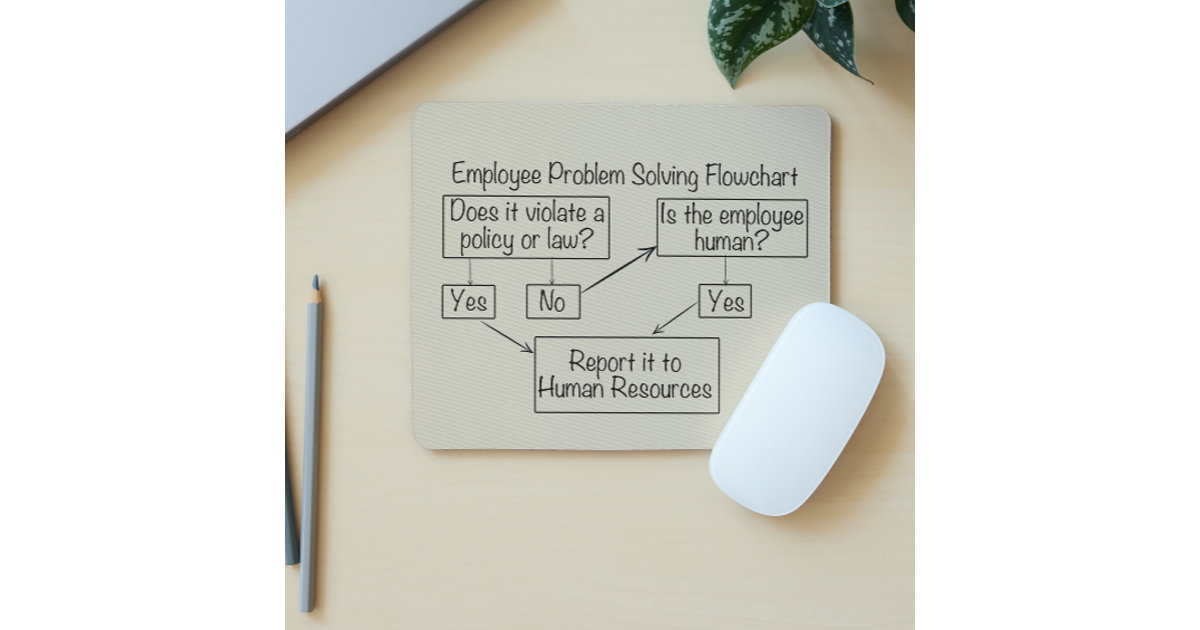 Employee Problem Solving Flowchart Human Resources Mouse Pad | Zazzle