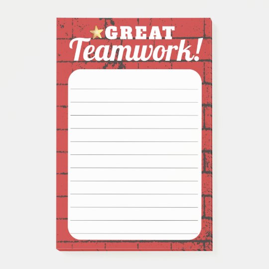 Employee recognition award star great teamwork post-it notes | Zazzle.com