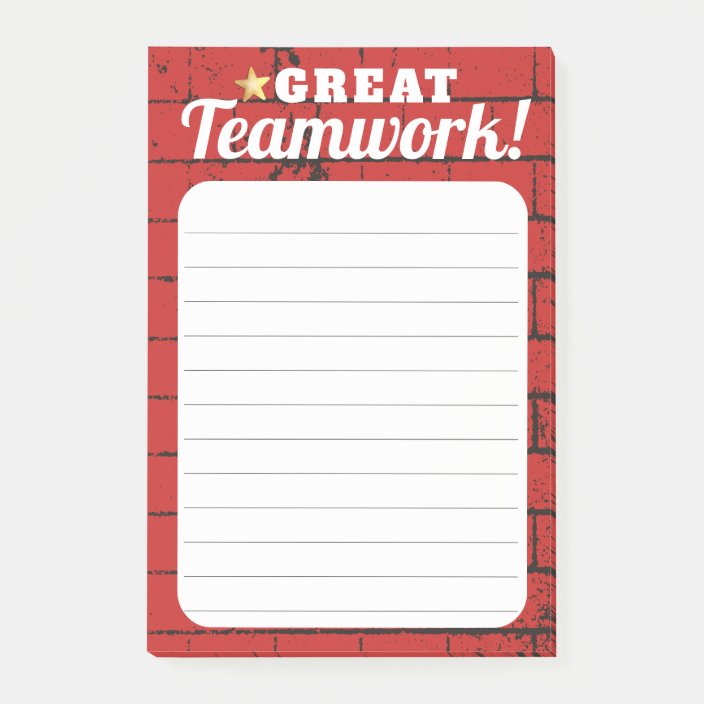 Employee recognition award star great teamwork post-it notes | Zazzle.com