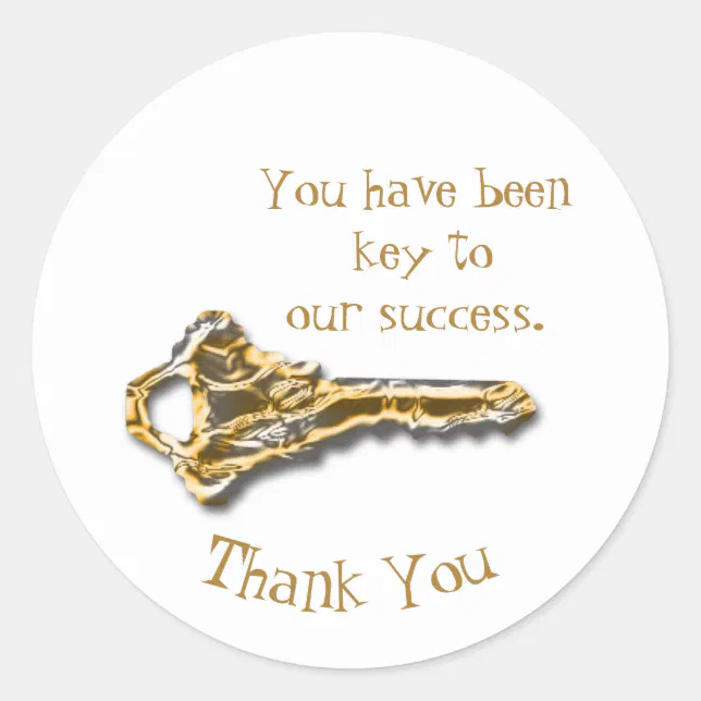 Employee Recognition Gold Silver Key Professional Classic Round Sticker ...