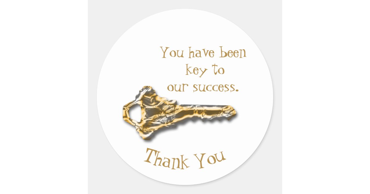 Employee Recognition Gold Silver Key Professional Classic Round Sticker ...