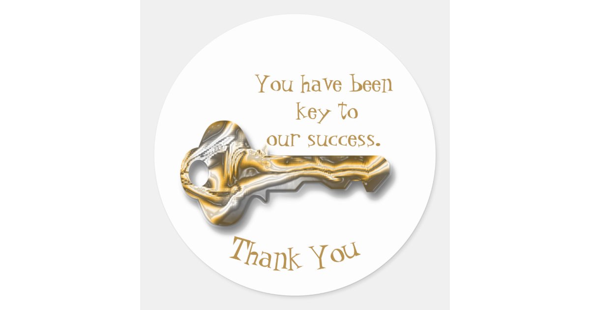 Employee Recognition Gold Silver Key Professional Classic Round Sticker ...