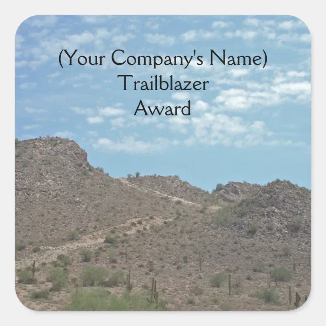 Employee Recognition Trailblazer Work Appreciation Square Sticker | Zazzle