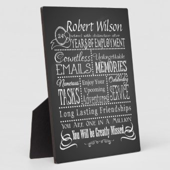 employee retirement gift for boss, long service plaque | Zazzle